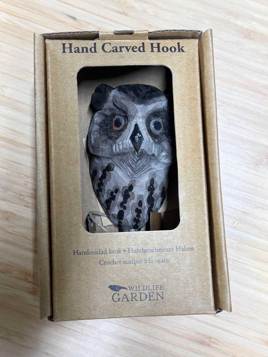 Handgeschnitzter Haken `Eule` Wildlife Garden, Neu und OVP (Neu und ...