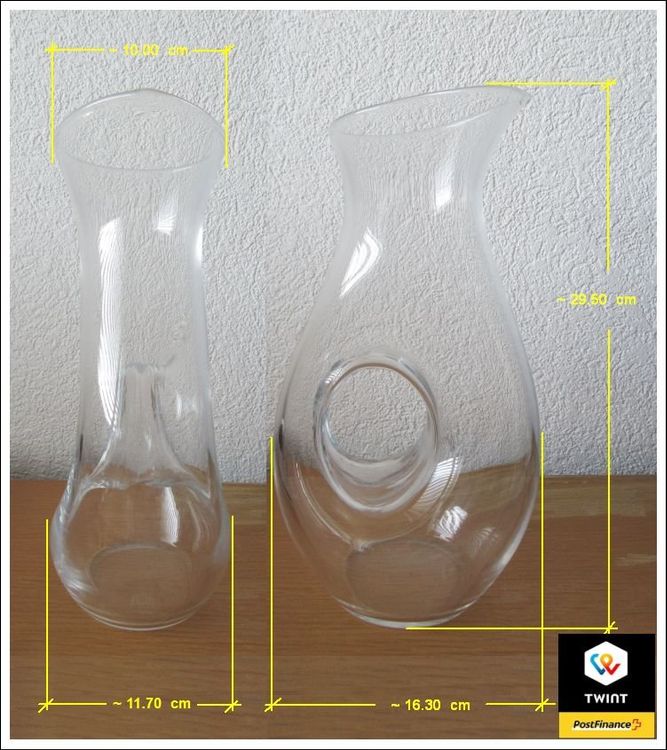 grosse, schön geformte Wasserkaraffe aus Glas (Gebraucht) in Windisch ...