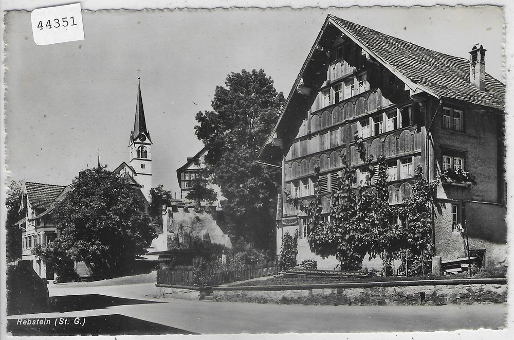 Rebstein - Dorfpartie mit Kirche und Bauernhaus (Gebraucht) in Ettingen für CHF 15 – mit ...