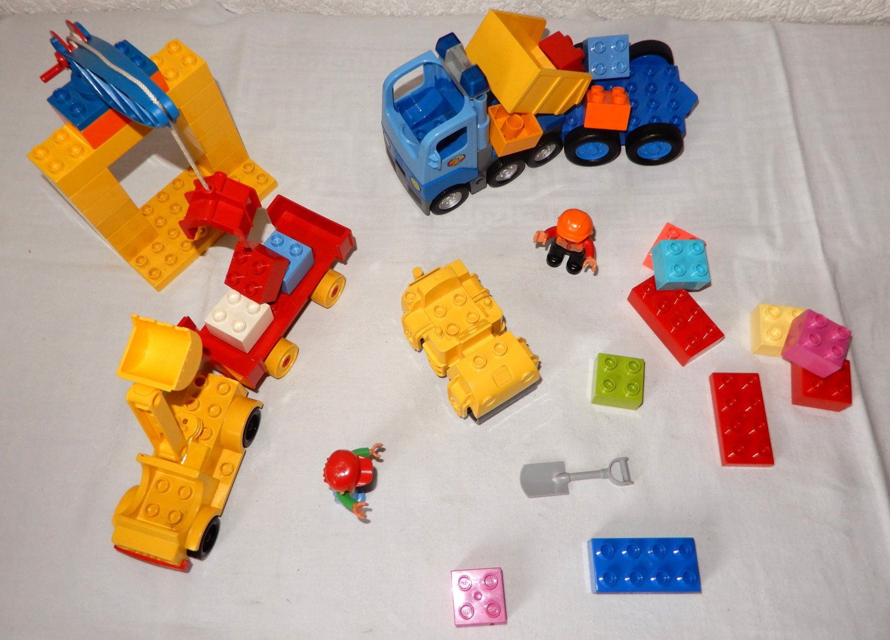 DUPLO Baustelle Lastwagen, Dampfwalze, Bagger, Kran Arbeiter (Gebraucht ...