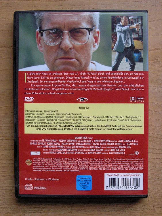 MICHAEL DOUGLAS FALLING DOWN DVD (Gebraucht) in Zuzwil SG für CHF 12.5 – mit Lieferung auf ...