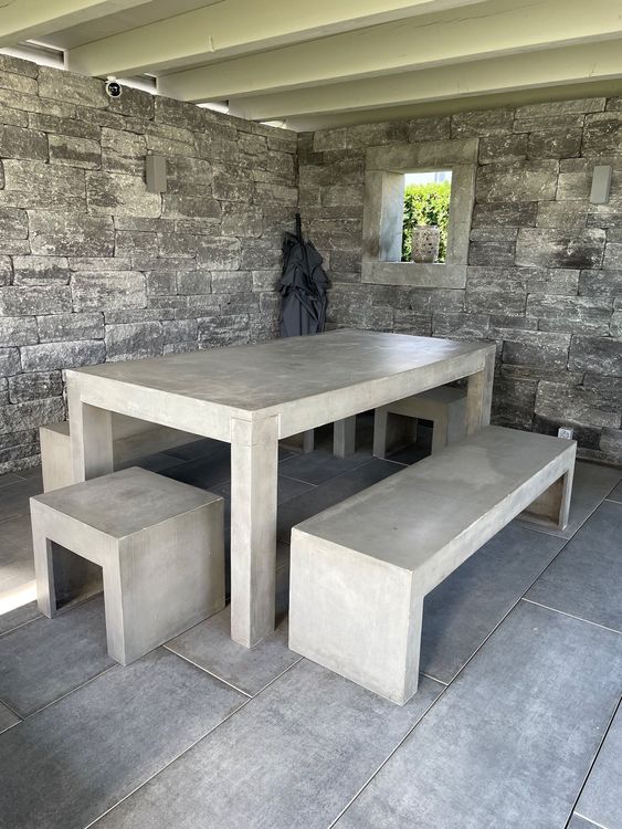 Tisch In Betonoptik