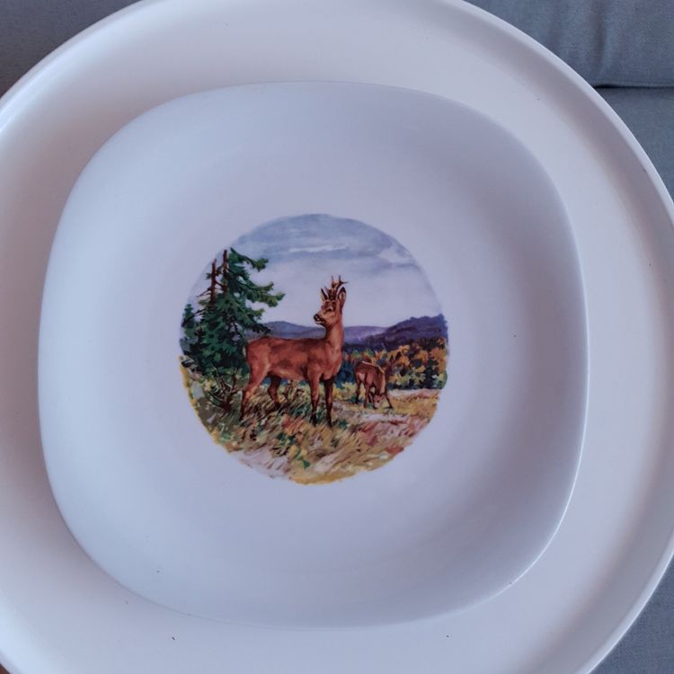 1975 Schweiz Langenthal Keramik Teller mit Rehmotiv (Neu (gemäss ...