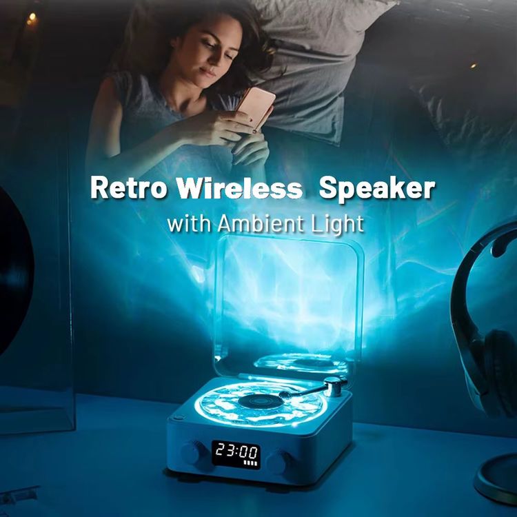 NEU; Retro Bluetooth Lautsprecher mit LED Ambientelicht (Neu und ...