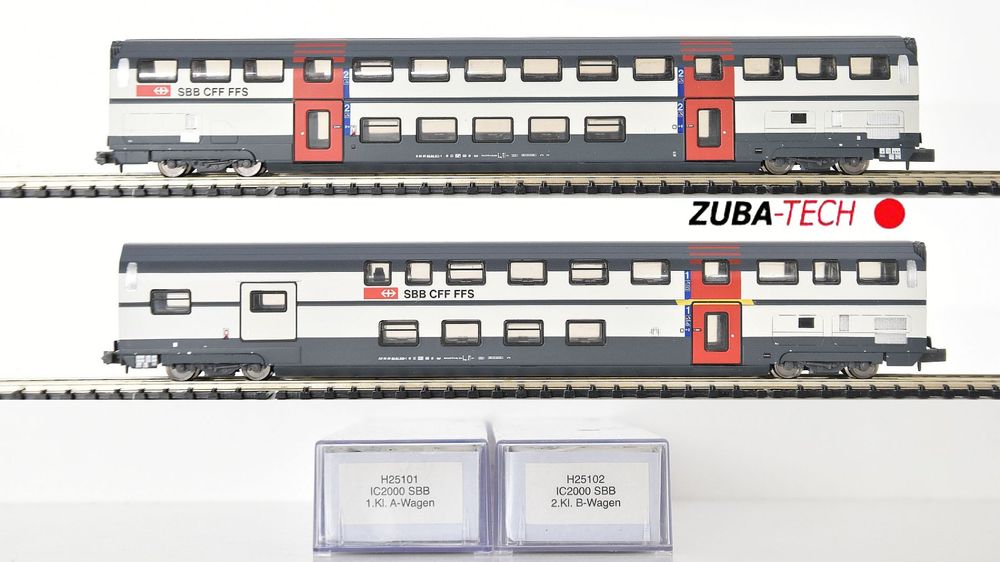 2x Hobbytrain IC 2000 Doppelstockwagen SBB Spur N mit OVP | Kaufen auf Ricardo