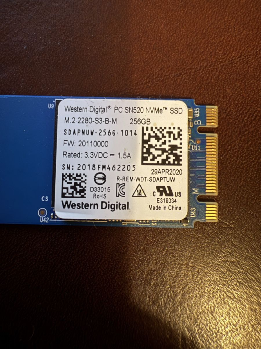 Western Digital NVMe SSD 256GB (Gebraucht) in Sargans für CHF 18 – mit ...