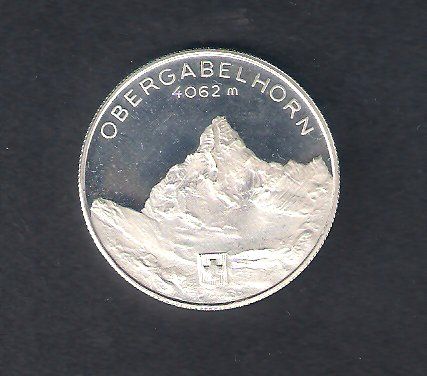 CH Medaille SILBER 900/1000 UNZ 1971 Obergabelhorn 4062 m | Kaufen auf ...