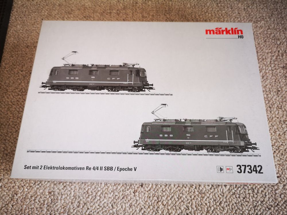 Märklin 37342 2x E-Lok Re 4/4 II SBB H0 mit mfx OHNE Sound | Kaufen auf Ricardo