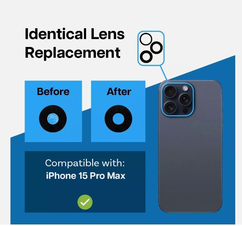Back Rück Kamera Glas Linse Ersatz für iPhone 15 pro max (Neu (gemäss ...
