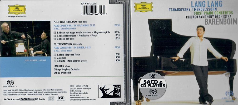 SACD - Lang-Lang,1st Piano Concertos:Tchaikovsky/Mendelssohn (Neu (gemäss Beschreibung)) in ...