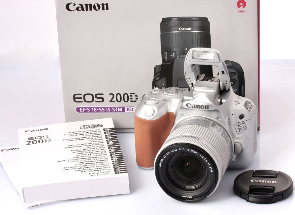 Canon EOS 200D argent + objectif EF-S 18-55mm f/4-5.6 IS STM | Kaufen ...