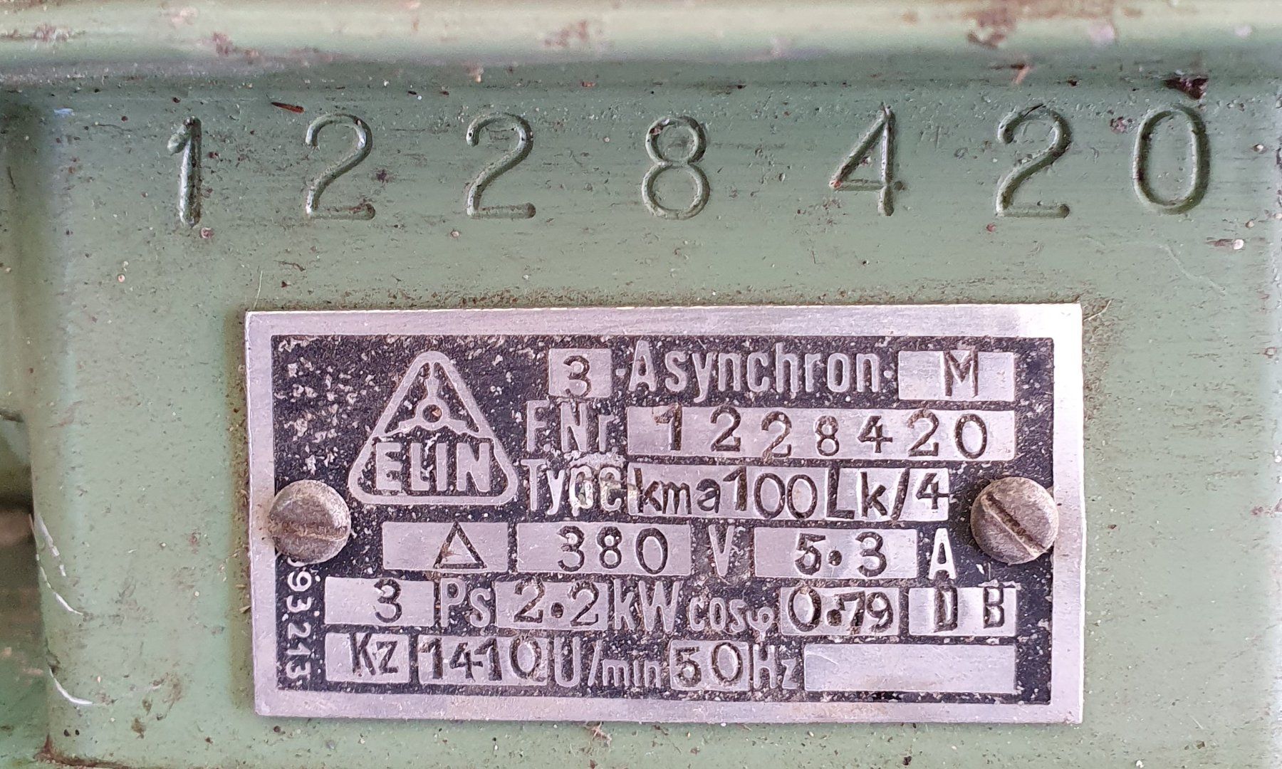 OCC. ELIN-Drehstrom-Motor 3800V 3PS 1410 U/min (Gebraucht) in Jona für ...