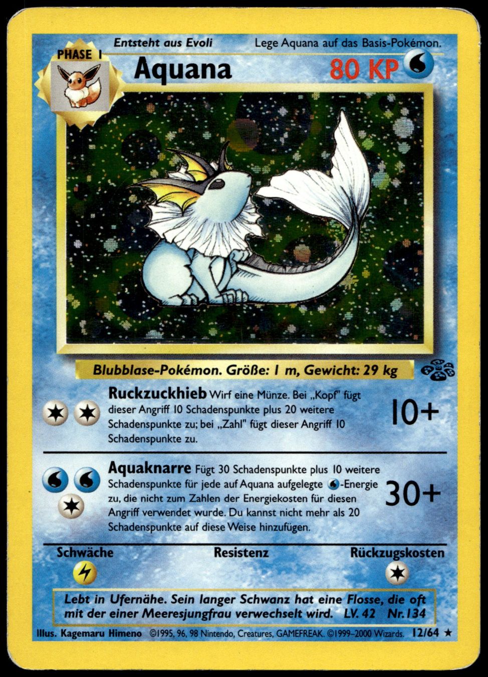 Aquana 12/64 Holo Pokémon Jungle ab 1.- (Neu (gemäss Beschreibung)) in ...