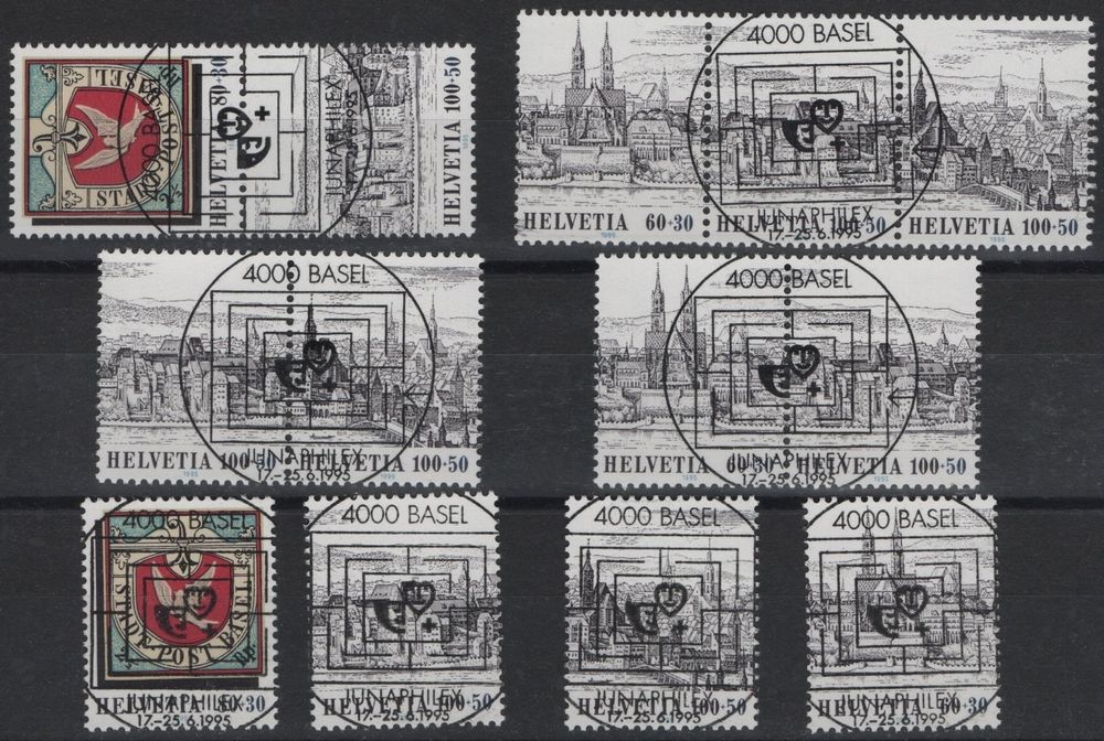 Basler Taube Block 95 - alle Ausschnitte mit Vollstempel (Gebraucht) in Eglisau für CHF 51.7 ...