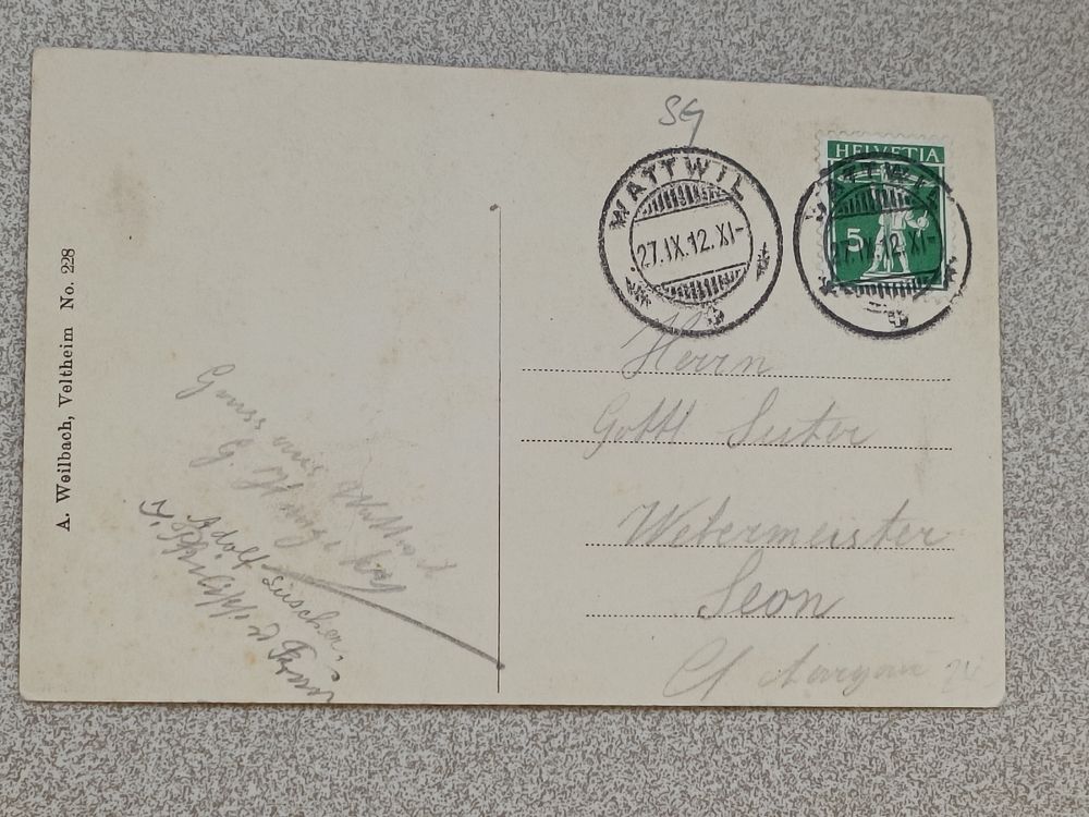 Alte PK / Wattwil - Webschule Gelaufen 1912 (Gebraucht) in Brugg AG für ...