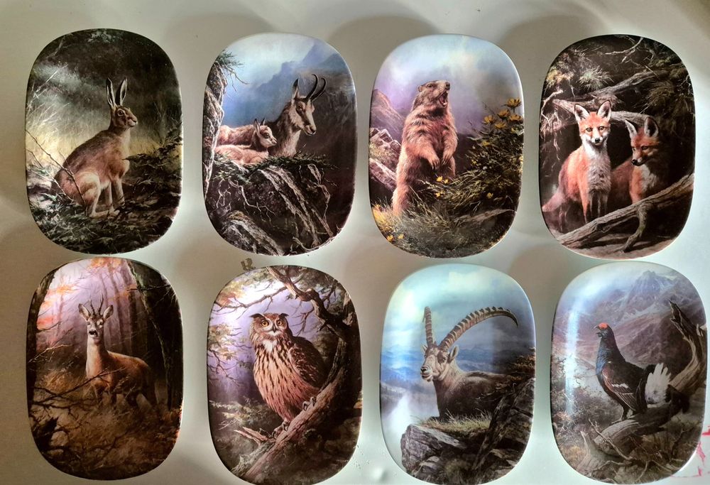 8 Sammelteller von Marcel Moser Tiere unserer Berg und Wälde (Gebraucht ...