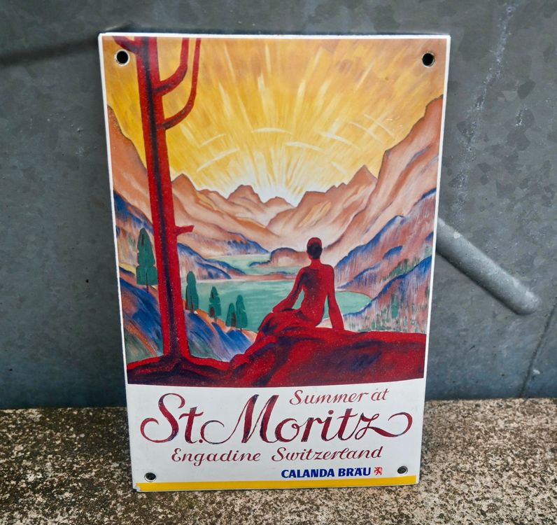 Calanda Bräu EMAILSCHILD - SUMMER AT ST. MORITZ hugo laubi | Kaufen auf ...