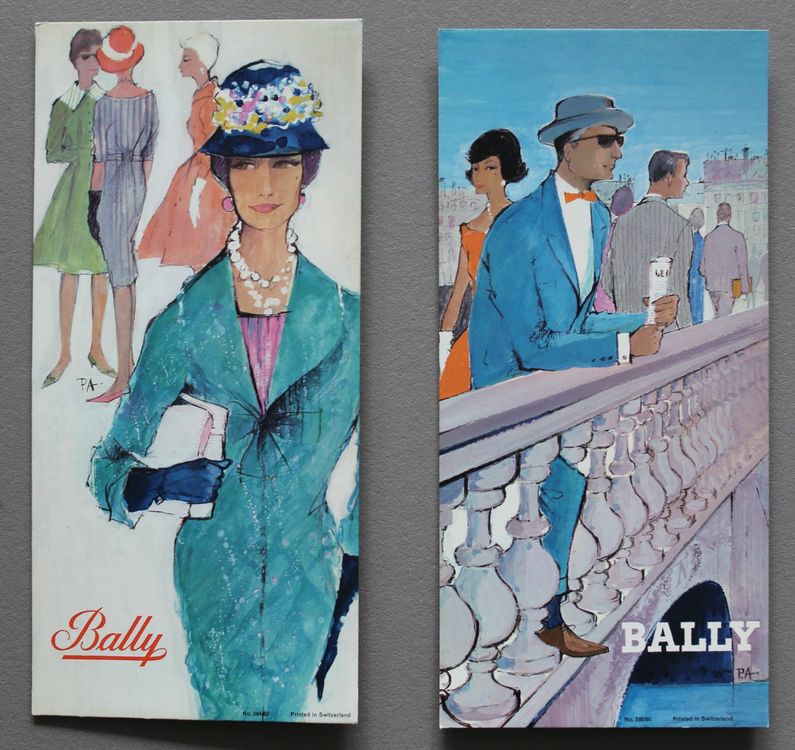 Werbung Bally, Pierre Augsburger, 2 Stellkartons, 1960 (Gebraucht) in ...