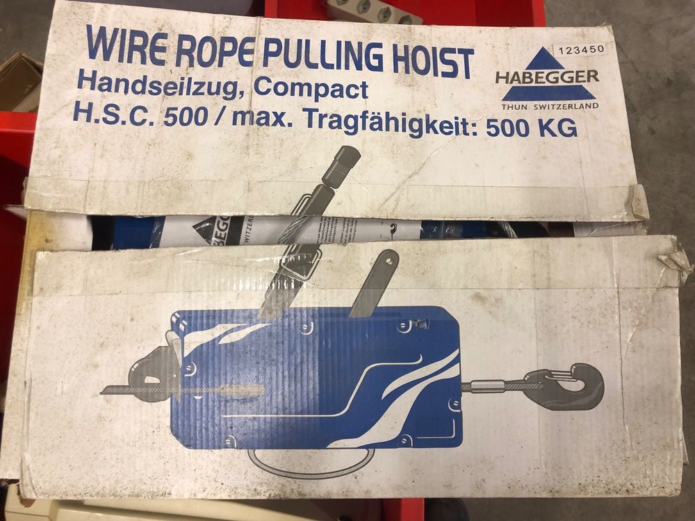 Habegger Seilzug Hebegerät Stahlseil 500kg (Neu (gemäss Beschreibung ...