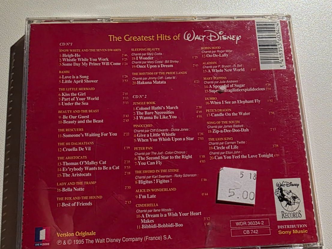 Walt Disney - The Greatest Hits 2CD - Original Version! (Gebraucht) in ...