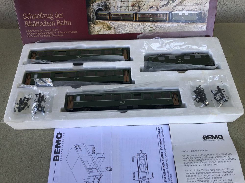 BEMO 7215 100 Ge 4/4 I set 3 wagons RhB HOm analog (Gebraucht) in Echandens für CHF 146 – mit ...