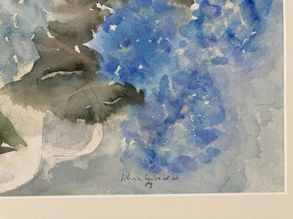 AQUARELL SIGNIERT 1989 HORTENSIEN | Kaufen auf Ricardo