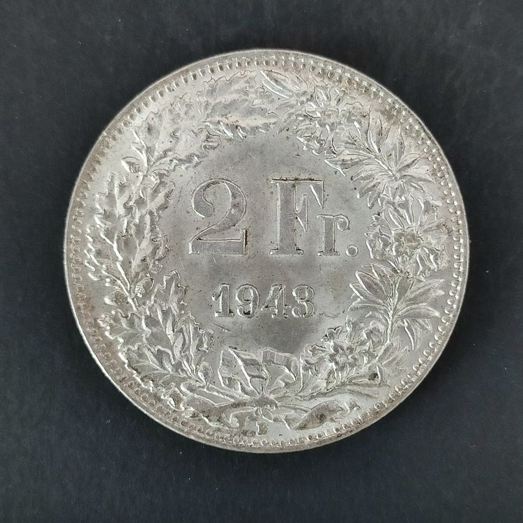 2 Franken Silbermünze 1943 (Gebraucht) in Eggenwil für CHF 7 – mit Lieferung auf Ricardo kaufen