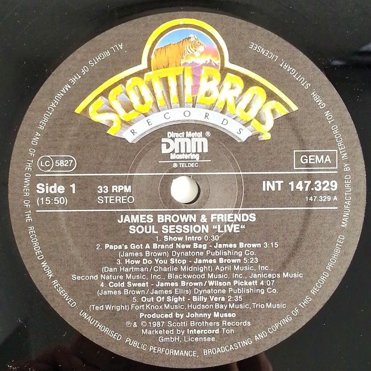 LP Vinyl: JAMES BROWN & FRIENDS – SOUL SESSION Live, 1987 (Gebraucht ...