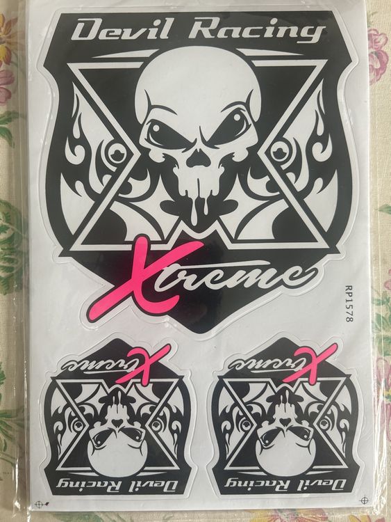 Stickers Skull Devil Racing Xtreme Tuning Autocollant Moto T (Neu und ...