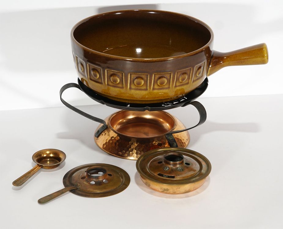 grosses Vintage Fondue Caquelon mit Rechaud (Gebraucht) in Meggen für ...