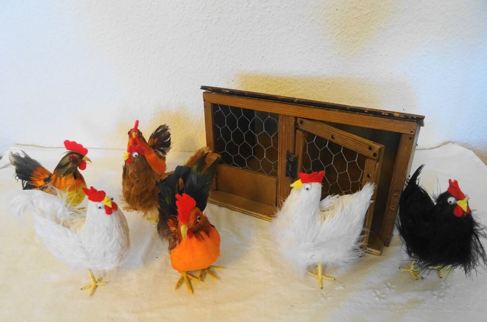 Hübscher Hühnerstall mit 7 Hühner Deko Ostern Frühling (Gebraucht) in ...