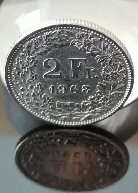 2 Franken 1968 Fehlprägung 180° verschoben kopfstehend (Gebraucht) in Zürich für CHF 10 – mit ...