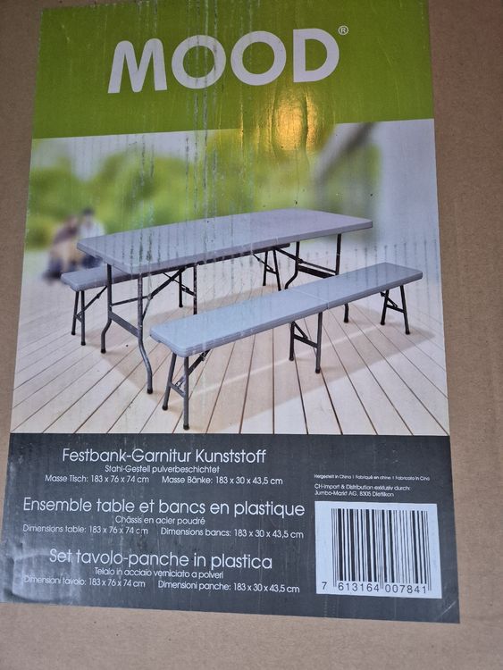 Festbankgarnitur Kunststoff MOOD Campingtisch / Campingbank (Neu und ...