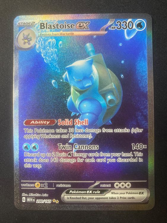 Blastoise ex SAR 200 - Turtok ex - Tortank ex - MEW 151 - EN (Neu ...