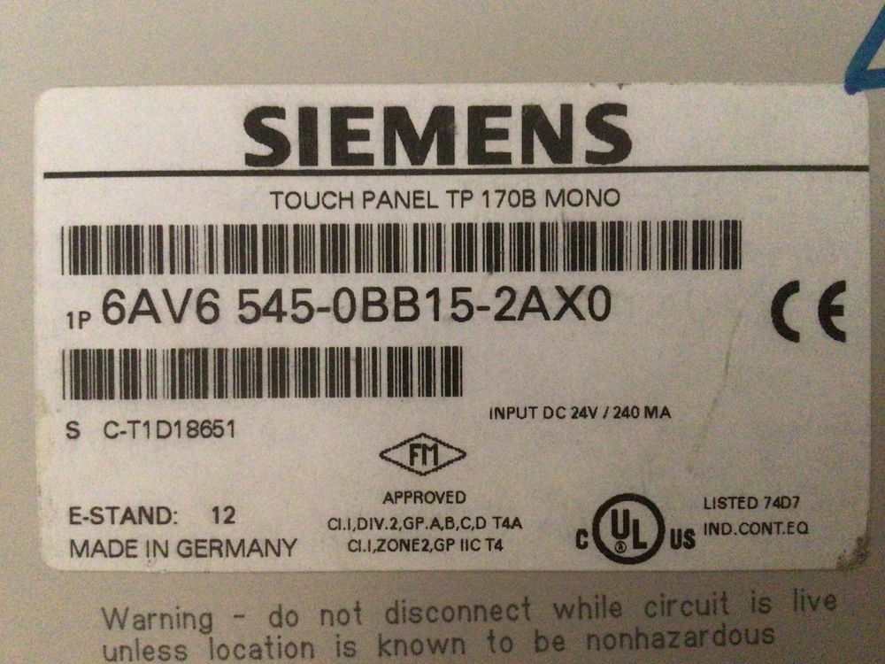 Siemens Panel TP 170B Mono (Gebraucht) in Galgenen für CHF 76 – mit ...