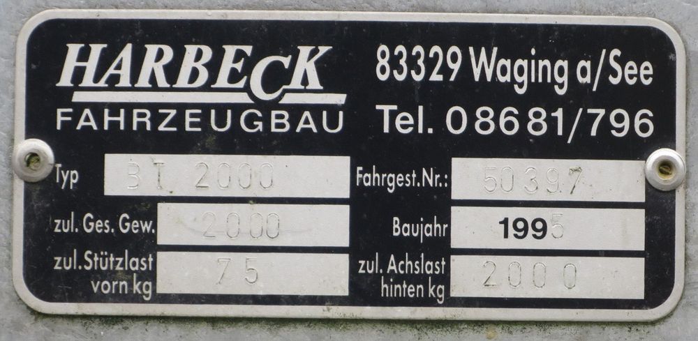 Segelboottrailer Harbeck BT 2000 (Gebraucht) in Zürich für CHF 650 ...