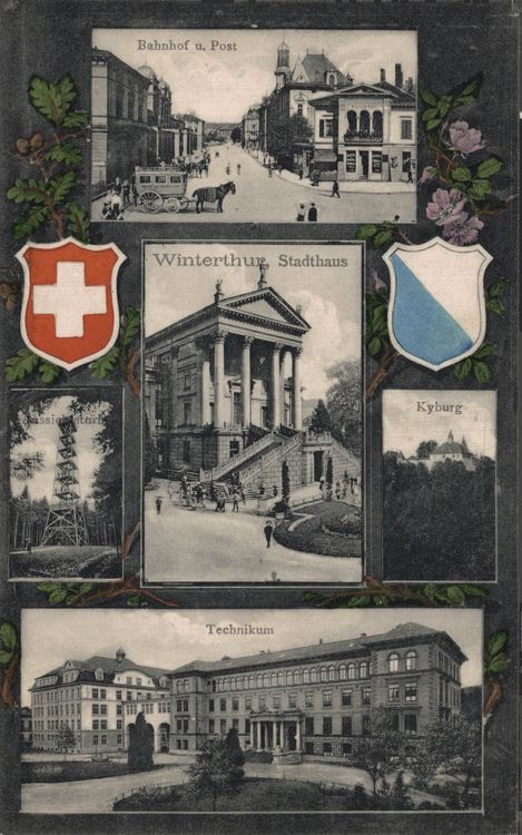 Winterthur. Bahnhof und Post mit Postkutsche, Stadthaus (Gebraucht) in Bronschhofen für CHF 12 ...
