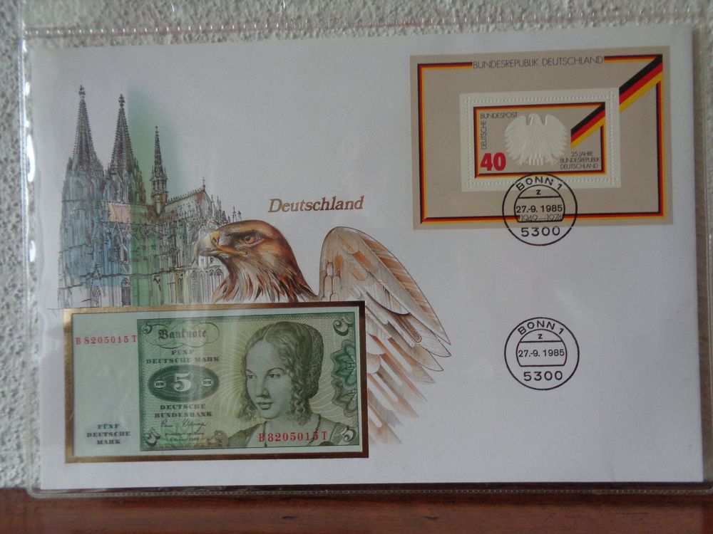 BANKNOTENBRIEF DEUTSCHLAND 5 DM (Neu und originalverpackt) in Fislisbach für CHF 6 – mit ...