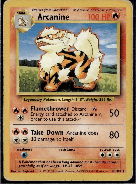 arcanine 23/102 base set (Gebraucht) in Zürich für CHF 2 – mit ...
