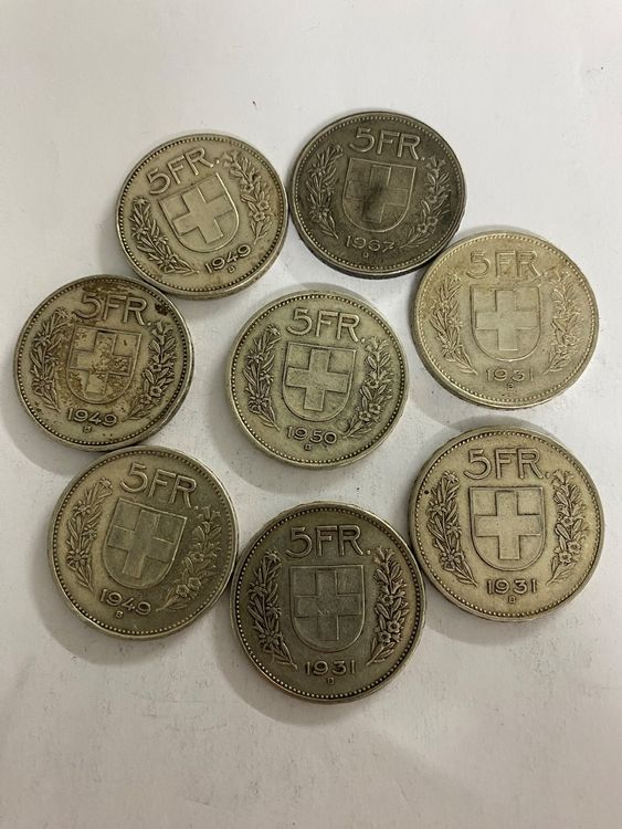 8 Stk 5.- Silber Div Jahre (4) (Gebraucht) in Ballwil für CHF 66 – mit Lieferung auf Ricardo kaufen