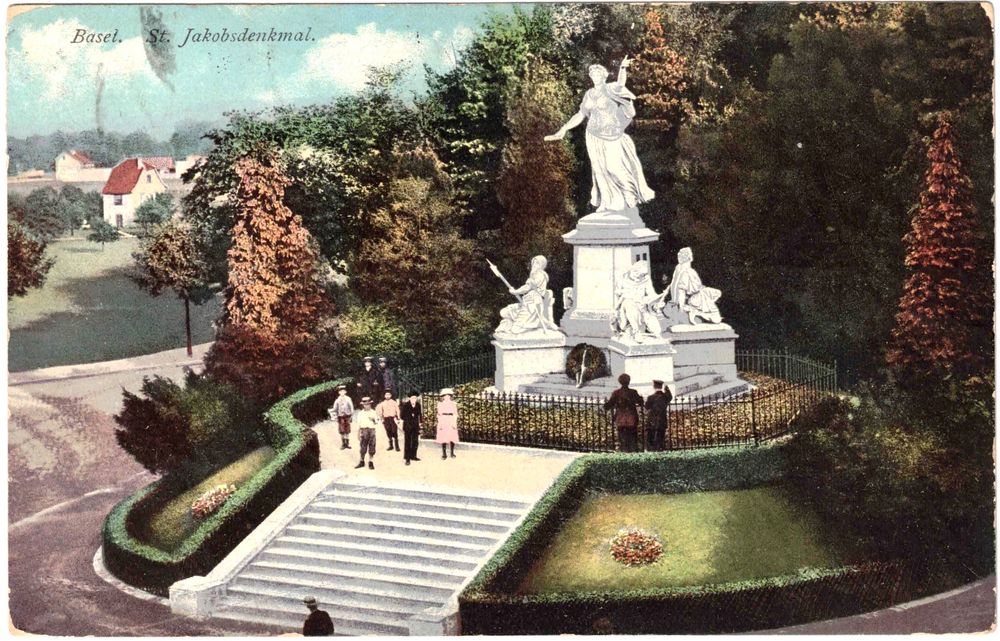 BASEL - St. Jakobsdenkmal (mit Publikum) ca. 1915 (Gebraucht) in Oberdorf BL für CHF 5.55 – mit ...