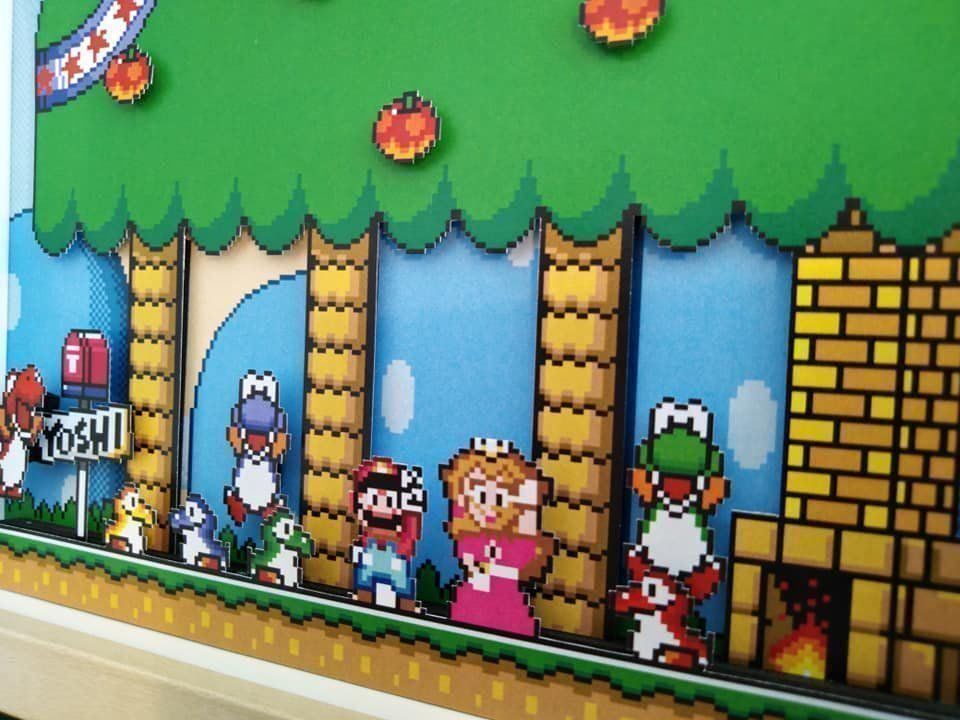 Super Mario World - Papercraft Diorama (Neu (gemäss Beschreibung)) in ...