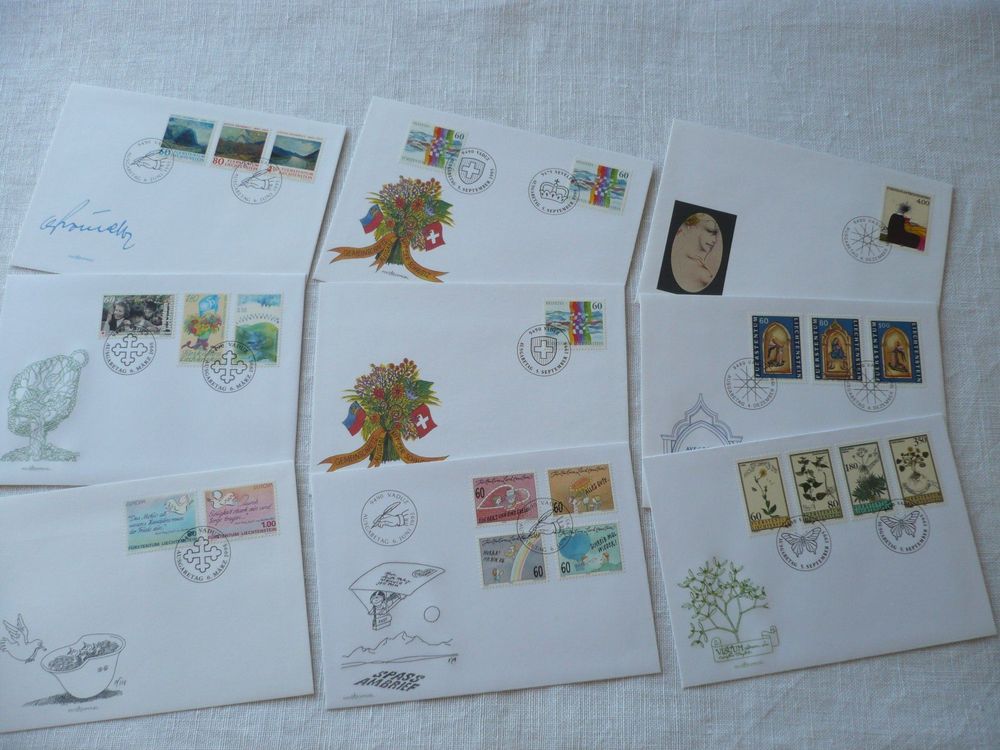 FL 1995 Neuausgaben 9 FDC (Gebraucht) in Zürich für CHF 1.5 – mit ...