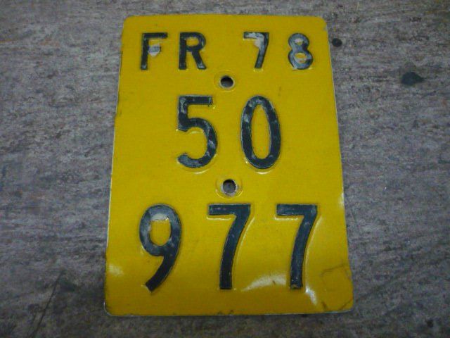 Altes Nummernschild FR 78 50977 Mofa Töffli (Gebraucht) in Belp für CHF ...