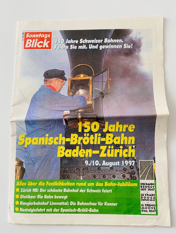 150 Jahre Schweizer Bahnen Zug 1997 Blick Zusatz Beilage RAR (Neu (gemäss Beschreibung)) in ...