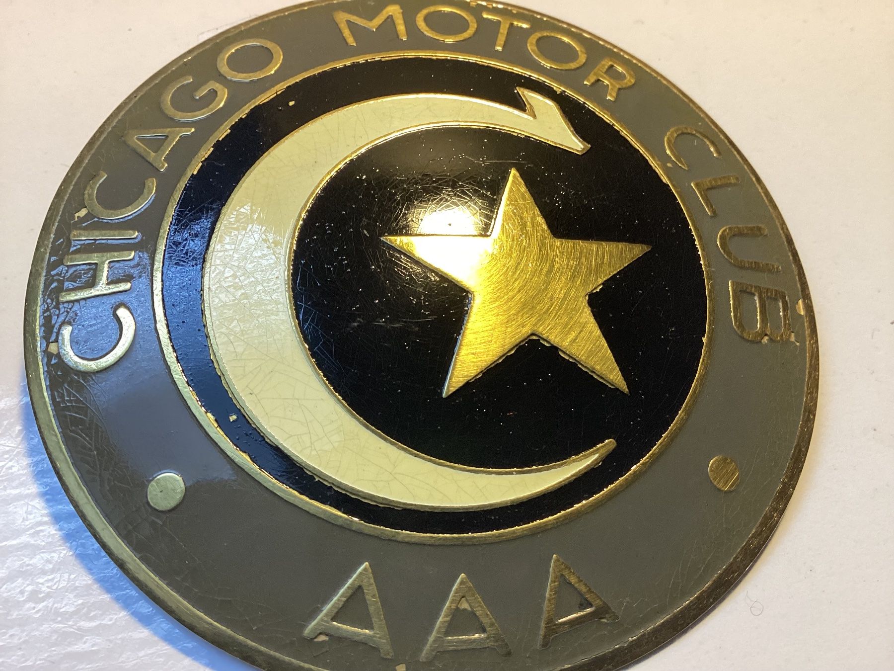 Vintage Auto Emblem Signet Plakette "CHICAGO MOTOR CLUB“ AAA (Gebraucht ...
