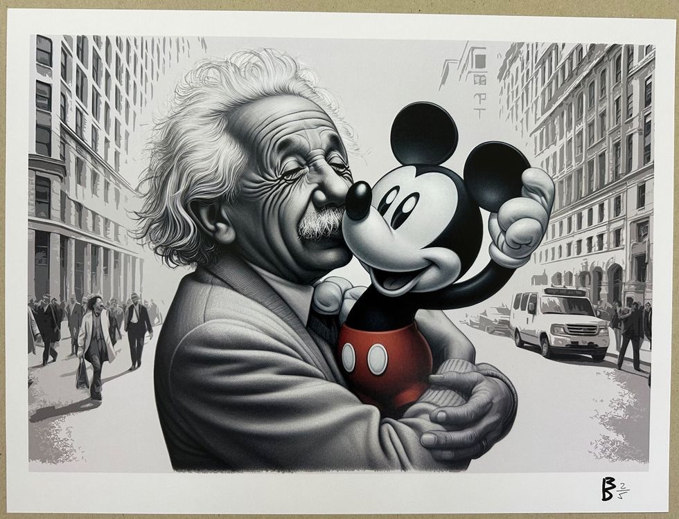 Bit Dancer: Einstein Mickey Kiss, POP Art, signiert 2/5 (Neu (gemäss ...