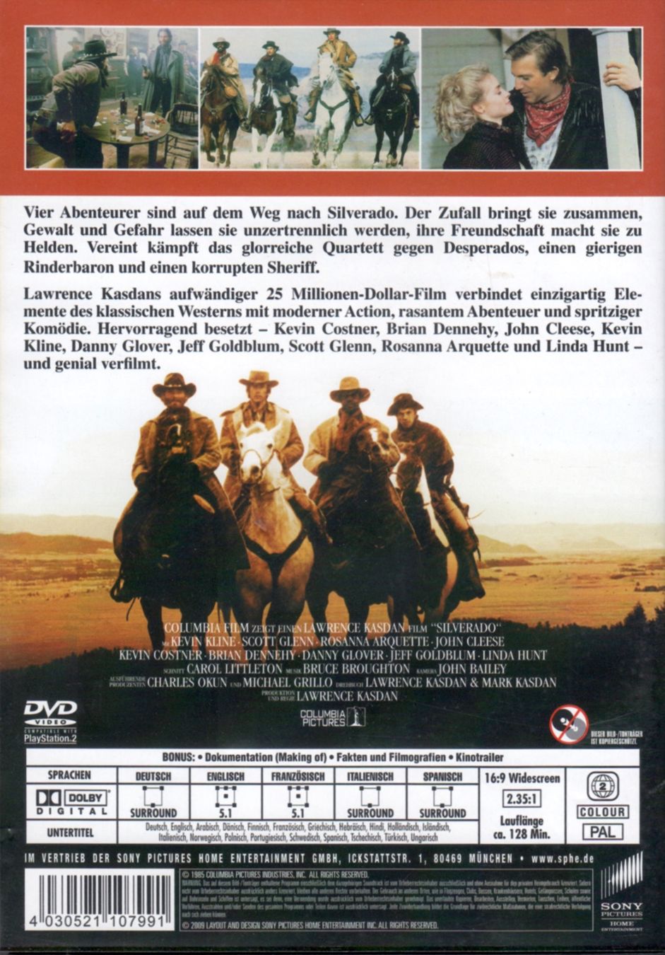DVD: Silverado (mit Kevin Kline, John Cleese, Kevin Costner) (Gebraucht ...