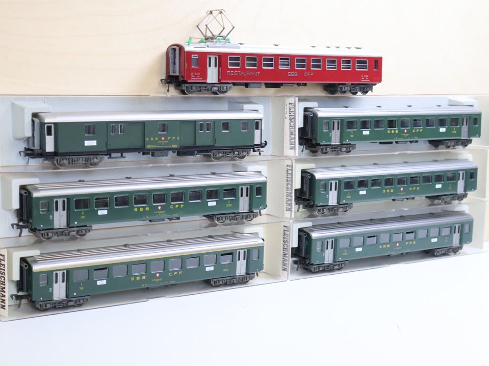 Fleischmann 7 x SBB Personenwagen Set - H0 Top Modelle (Gebraucht) in ...