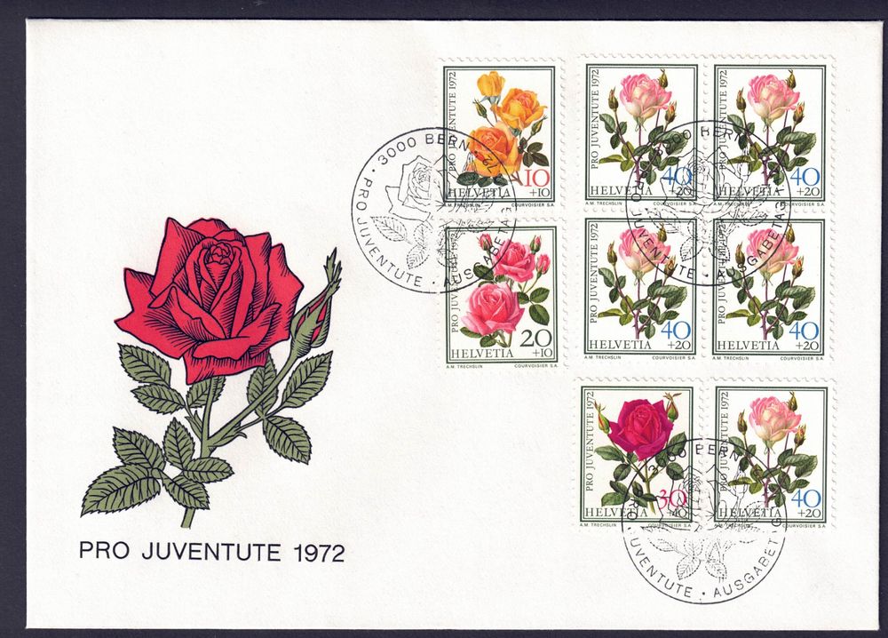 1972, FDC PJ Rosen, spezielle Anordnung (Gebraucht) in Beckenried für ...